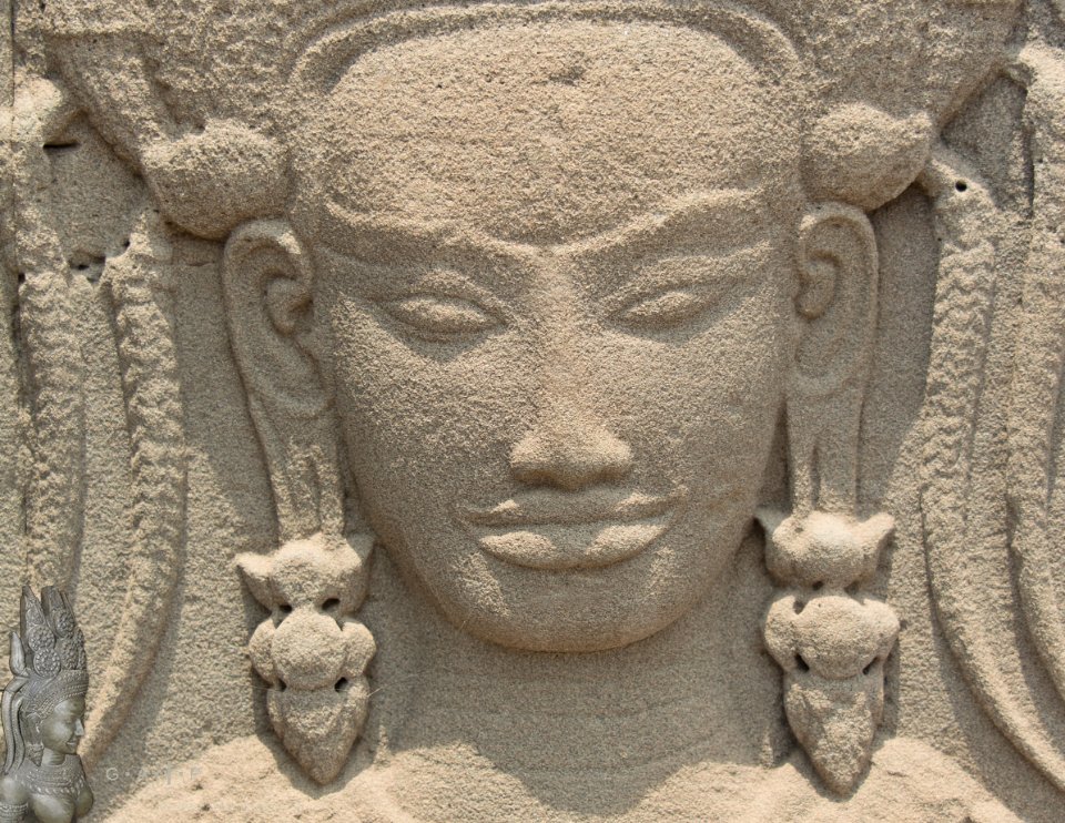 Angkor Wat - Apsara faces Apsaras at Angkor Wat